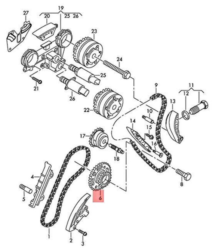 Chain Sprocket VW CC Passat Touareg 357 358 7P5 7P6 A32 A33 03H109569A ...