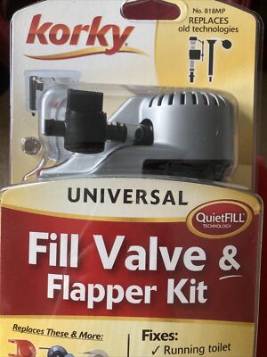 Korky 818MP Quiet Fill Universal Fill Valve & Flapper Kit 2" Diameter ...