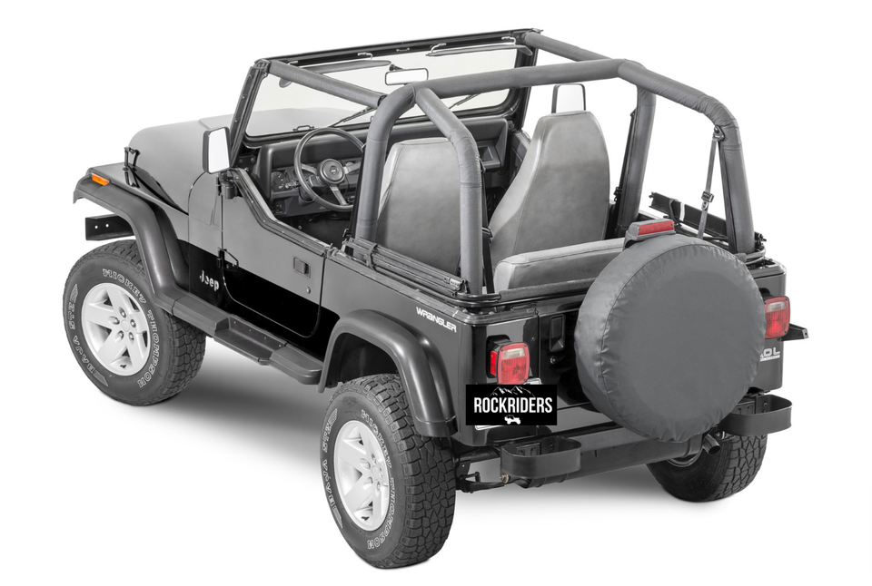 Sport Bar Cover Roll Cage Pad Kit Black Denim for 1992-1995 Jeep ...