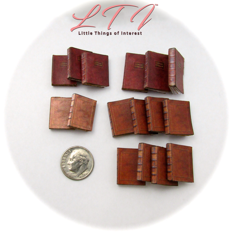 72 Pc LIBRARY Prop Books Miniature Dollhouse Books 1:12 Scale Bookshelf ...