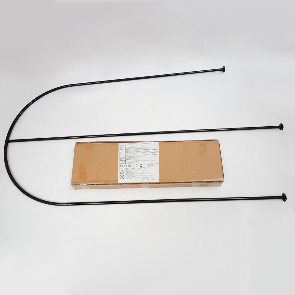 Black Room Divider Rod U-Shaped Privacy Partition Curtain Rod Room ...