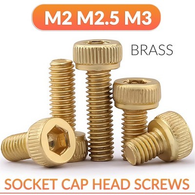 M2 M2.5 M3 Socket Cap Head Screws - BRASS - Metricl HEX HEAD Allen ...