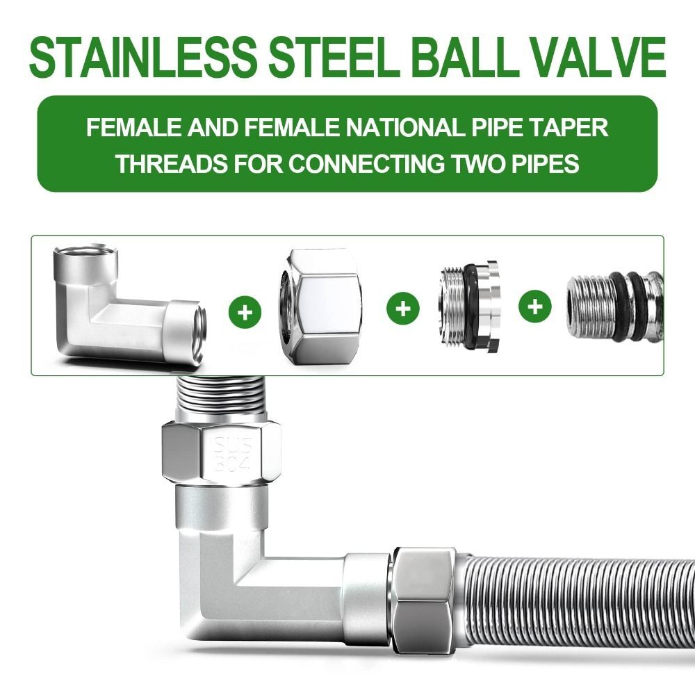 Stainless Steel Movable Connector Hose Fitting Adapter Angled Valve ...