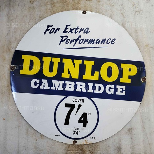 DUNLOP CAMBRIDGE 30 INCHES ROUND ENAMEL SIGN | eBay