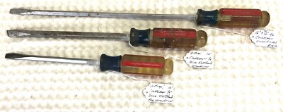 Vintage! 3Pc. Set of 10"-12"-16" Sears Craftsman Flathead Screwdrivers ...