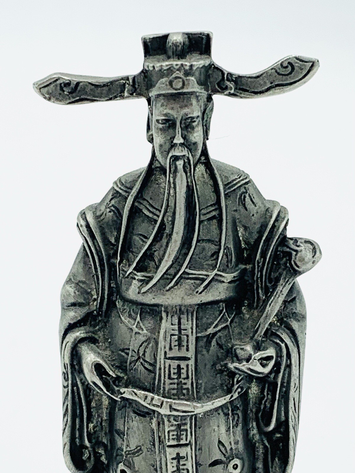 Vintage Chinese Star Deities Shou Lu Taoist God Figurines 97% SN Tin ...