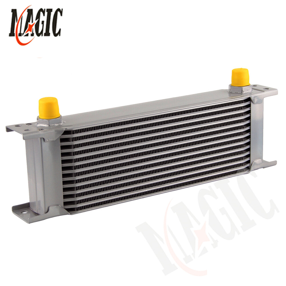 2" ALUMINIUM 8AN OIL COOLER - 13 ROW ENGINE OIL COOLER - 3/4"UNF16 AN-8 ...