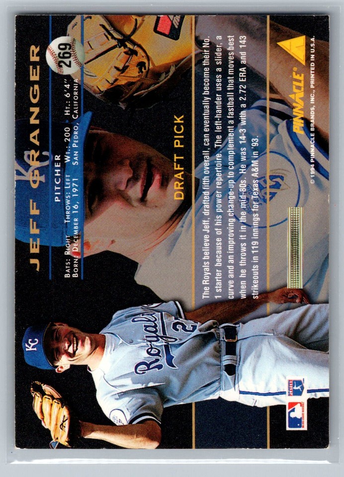 1994 Pinnacle Draft Pick Baseball #269 Jeff Granger Kansas City Royals | eBay