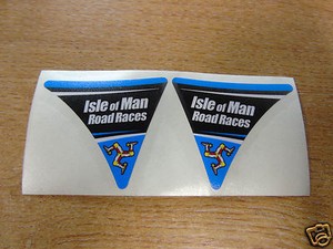Isle of Man Road Races - TT Visor Corner Decal Sticker - LIGHT BLUE | eBay