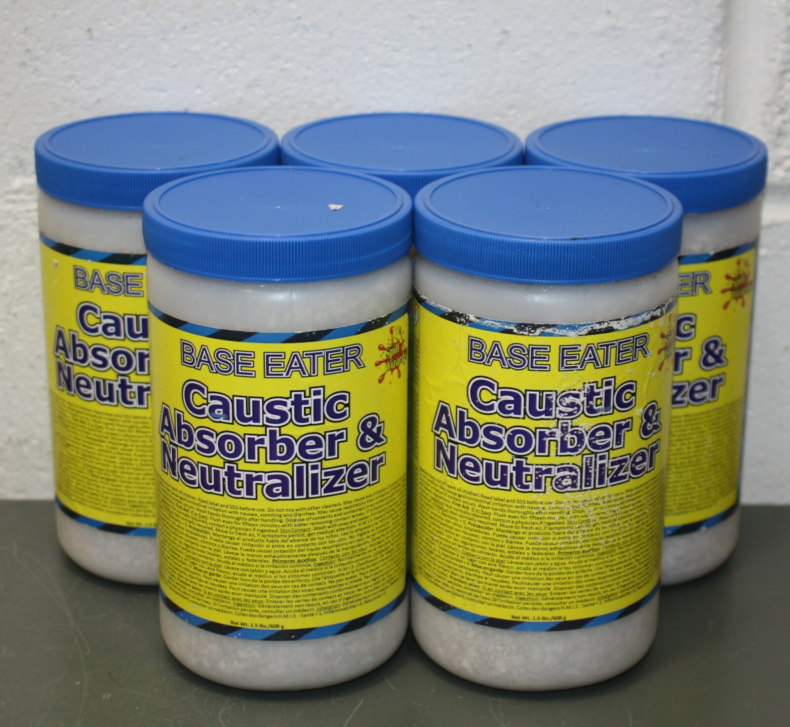 (5) Spill Wizards Base Neutralizer Shake Bottle 4903, 1.5lb/608g ...