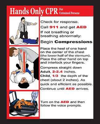 Hands Only CPR and Choking Pocket Reference Cards LOT OF 100 - 2015 ...