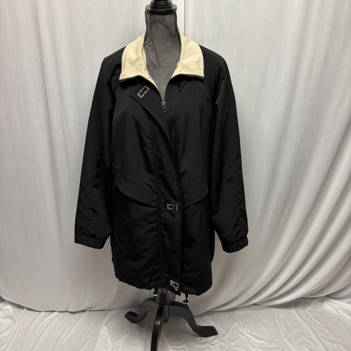 Classic Elements Jacket Womens Size XL Black Beige Zip Front Toggle ...