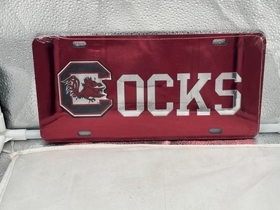 South Carolina Gamecocks NCAA Red Mirrored Laser Cut License Plate ...