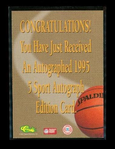 Vintage 1995 CLASSIC 5 SPORT AUTOGRAPH Basketball Card SHERELL FORD ...