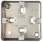 MK - 1-Gang Steel Surface Back Box with Knockouts, 40mm Depth | eBay