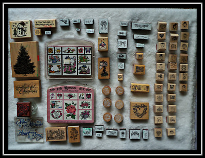 Rubber Stamp Lot Stamper Set Collection Most New - Holidays Roses ...