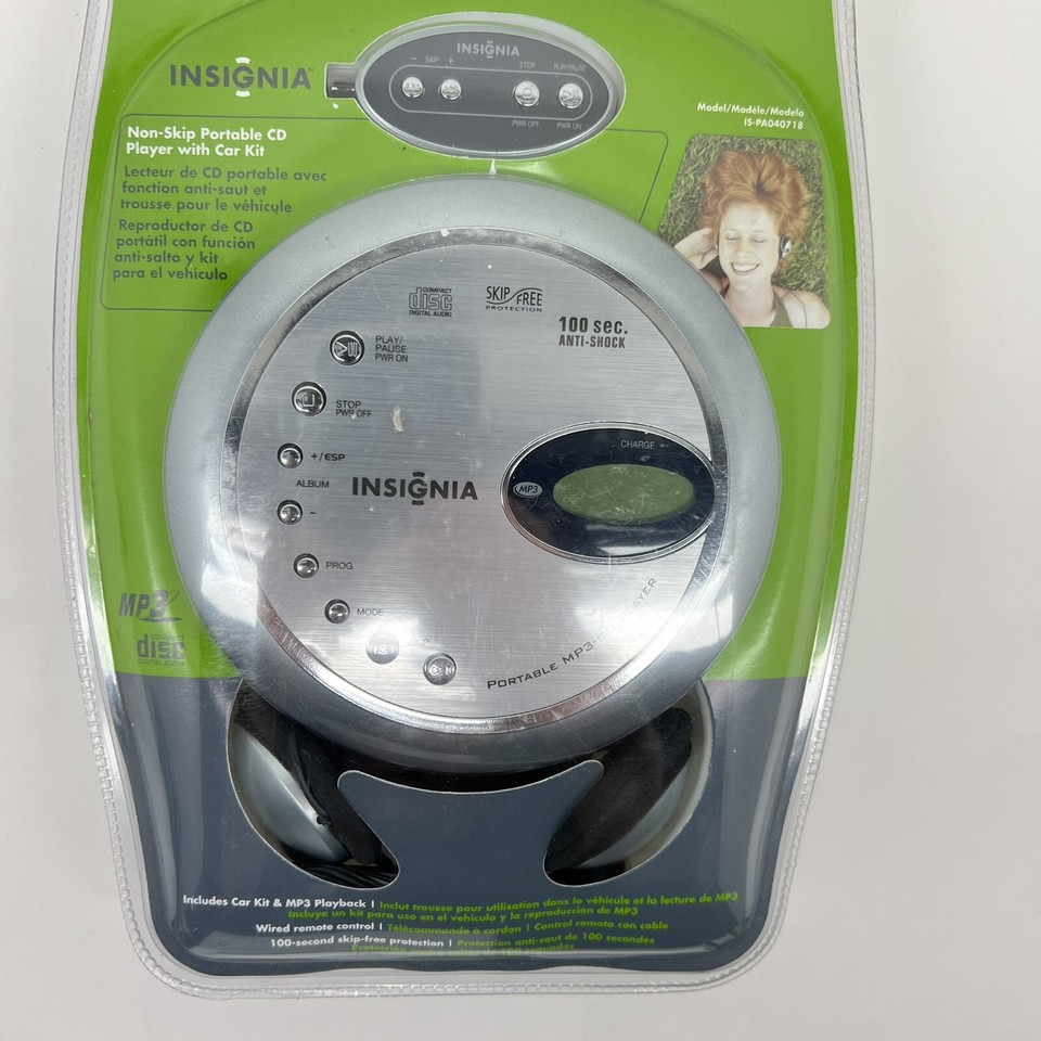 New Sealed Insignia Portable CD Player With Car Kit IS-PA040718 Skip ...