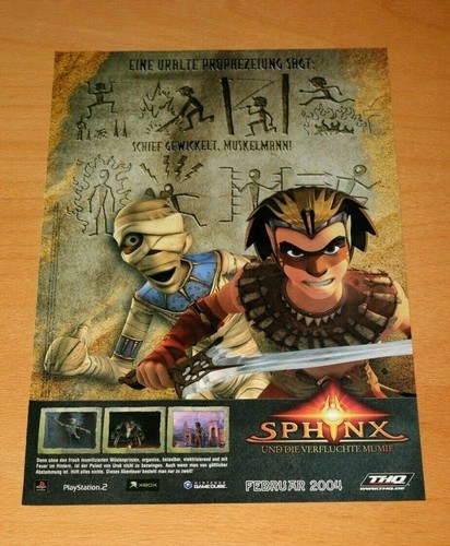 2004 Sphinx and the Cursed Mummy PS2 Xbox GameCube Promo Poster / Ad ...