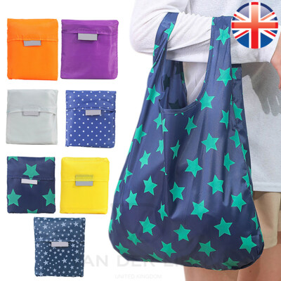 Van Der Linn Folding Shopping Bags Portable Reusable Grocery Totes Easy ...