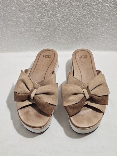 UGG Joanie Bronzer Suede Slip On Platform Sandals - Gem