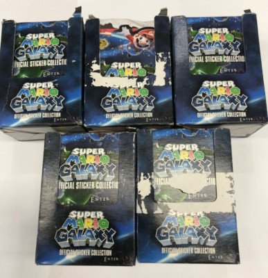 2009 Nitendo Super Mario Galaxy Stickers Collection Factory box (50 pks ...