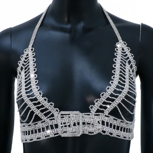 Women Bras Rhinestone Necklace Luxury Buckle Chest Body chain Sexy ...