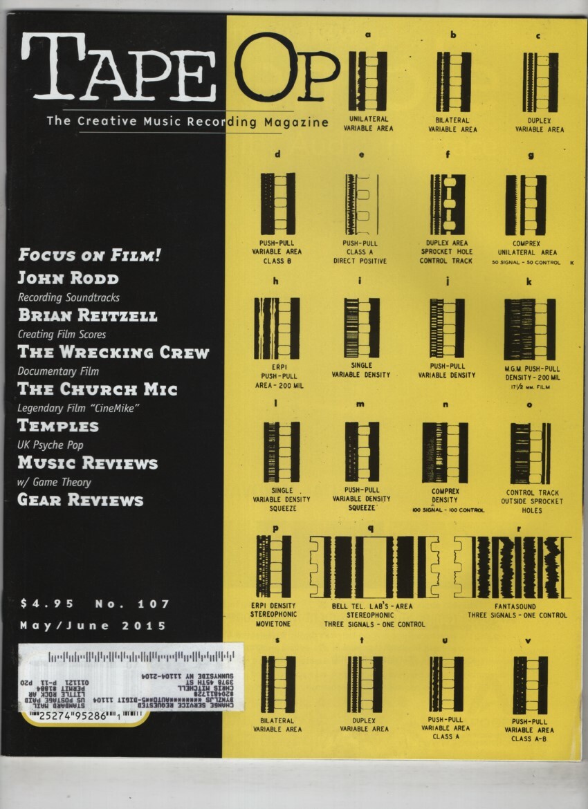 Tape Op Mag John Rodd Brian Reitzell The Wrecking Crew May/June 2015 ...