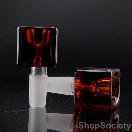 2½" Square Cube Glass Slide Bowl 14mm Water Pipe Hookah Head Piece ...