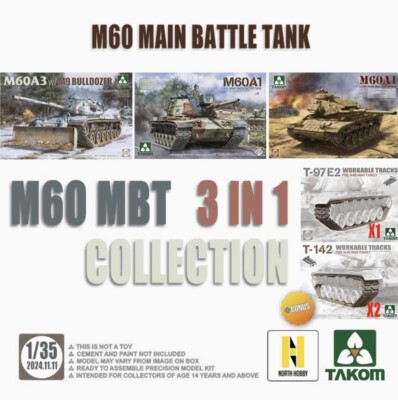 TAKOM 2113/2132/2137 1/35 M60 Main Battle Tank Set +Bouns Tracks 2163*1 ...