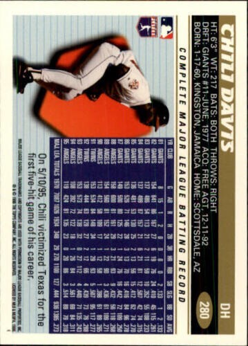 1996 Topps Baseball Card #280 Chili Davis | eBay