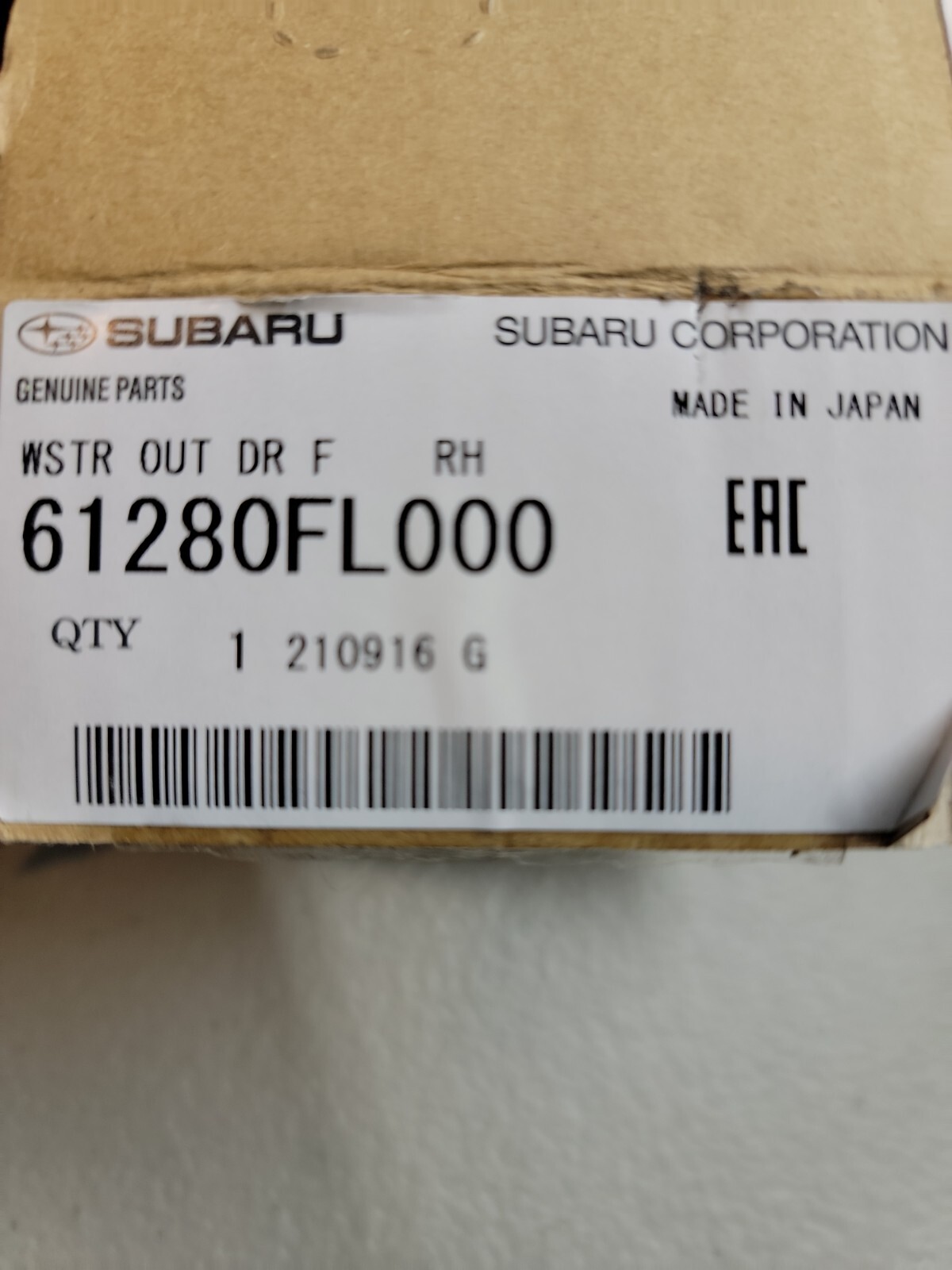 2019-2021 Subaru Crosstrek 61280FL000 Right Outer Belt weather strip ...