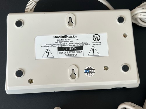 Radio Shack FM Wireless Intercom 3 Channel System Cat. No. 43-490 Three ...