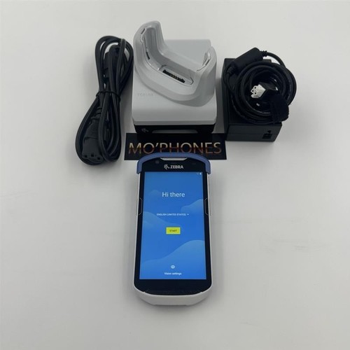 Zebra TC52 TC520 Handheld - Reset w/ Battery & Charger - White & Blue ...