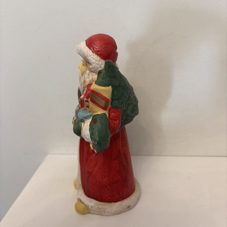 Vintage Hand Painted Traditional Santa Figure Ornament Father Christmas ...