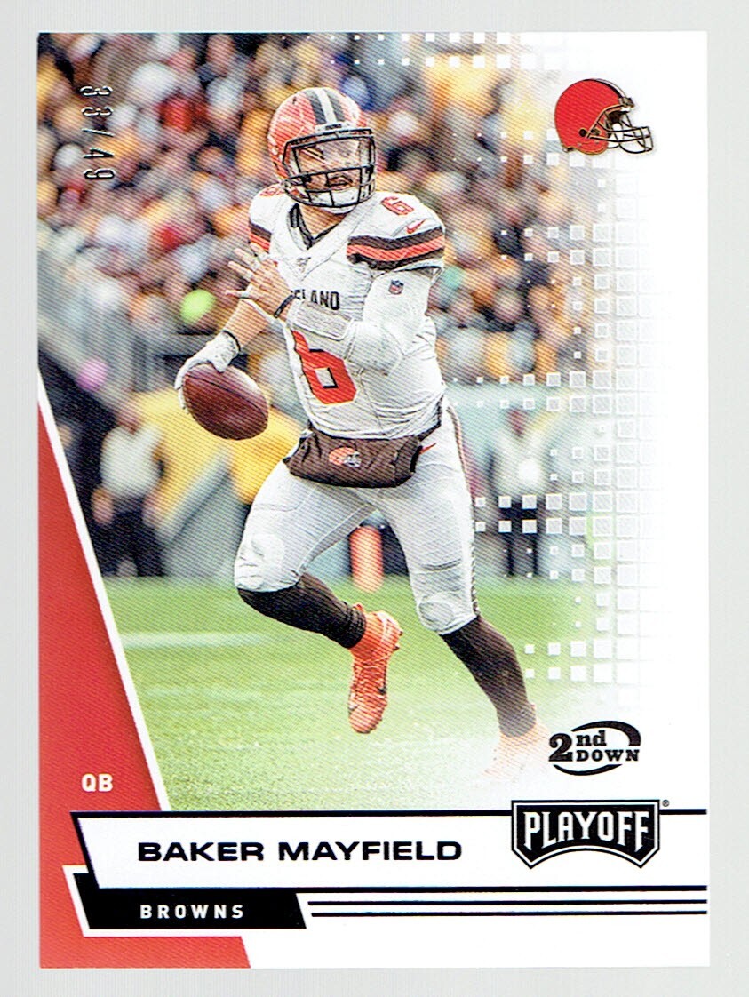 2020 Panini Playoff Baker Mayfield 2nd Down Parallel Football Card 33/ ...