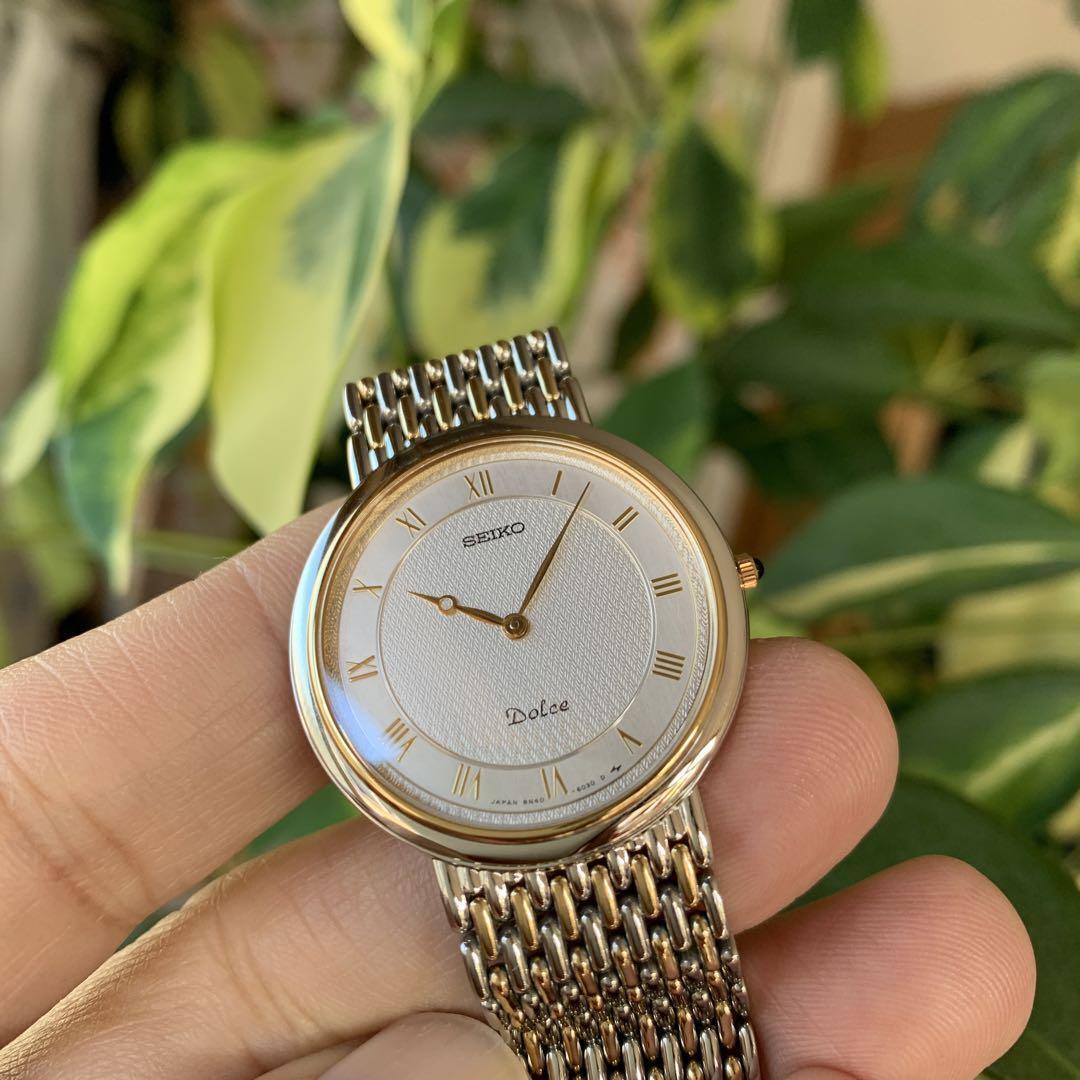 Seiko Dolce 8N40-6030 Vintage St.Steel White Silver Gold Seiko Dolce 8N40-6030 Vintage St.Steel White Silver Gold