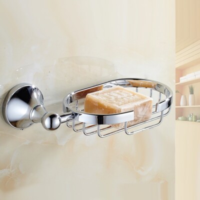 Polished Chrome Soap Basket Bathroom Accessories Wall Mounted Soap Dish ...