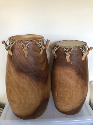 Pair of Ghanaian Ewe Drums, Sogo and Kidi in Very Good Condition | eBay UK