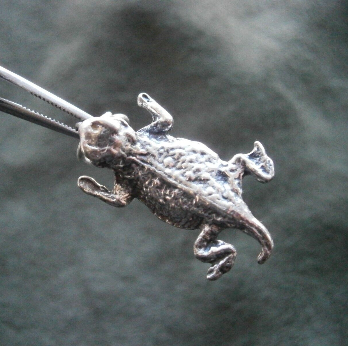 Large Horned Toad Vintage 925 Sterling Silver Bracele… - Gem