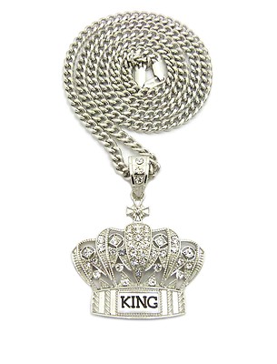New King Crown Pendant & 36" Cuban Chain Hip Hop Necklace - XYP10R | eBay