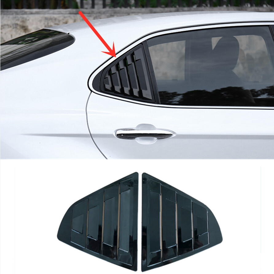 For Toyota Camry 2018-2023 Bright Black Rear Window Louver Cover Side ...