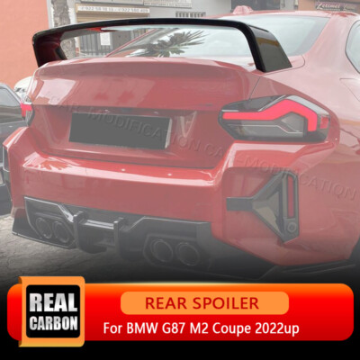 Fits BMW G87 M2 Coupe 2022-24 REAL CARBON FIBER Rear Trunk Spoiler Wing ...