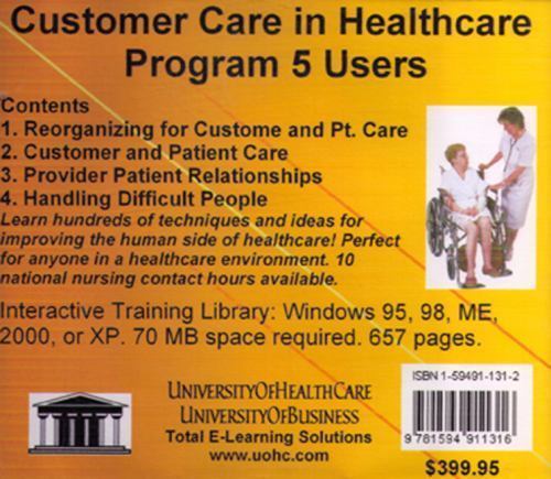 Customer Care in Healthcare 5 Users by Daniel Farb (2005, CD-ROM) for ...