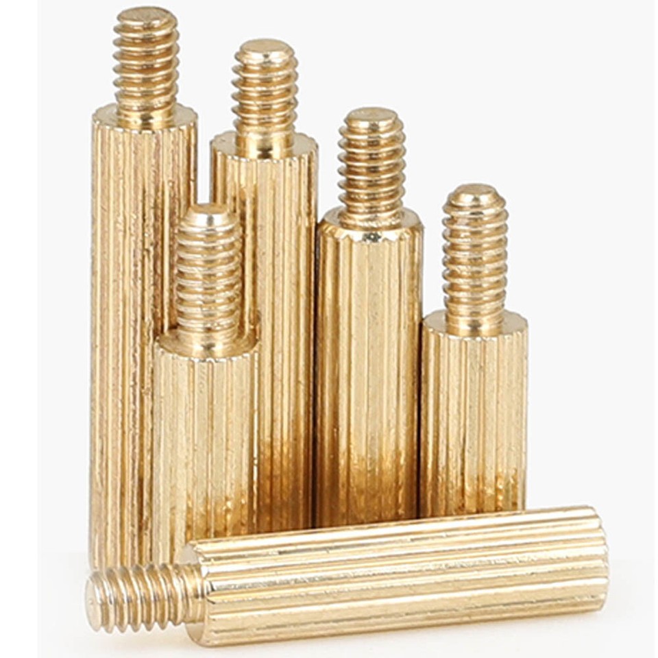 M2 Male-Female Brass Knurled Threaded Column Standoff Support Spacer ...