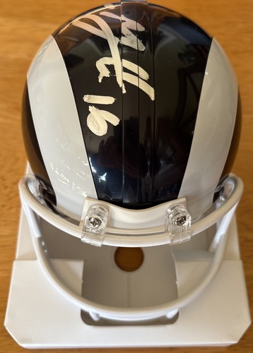 JARED GOFF DETROIT LIONS AUTOGRAPH SIGNED RAMS MINI HELMET CERTIFIED GA ...