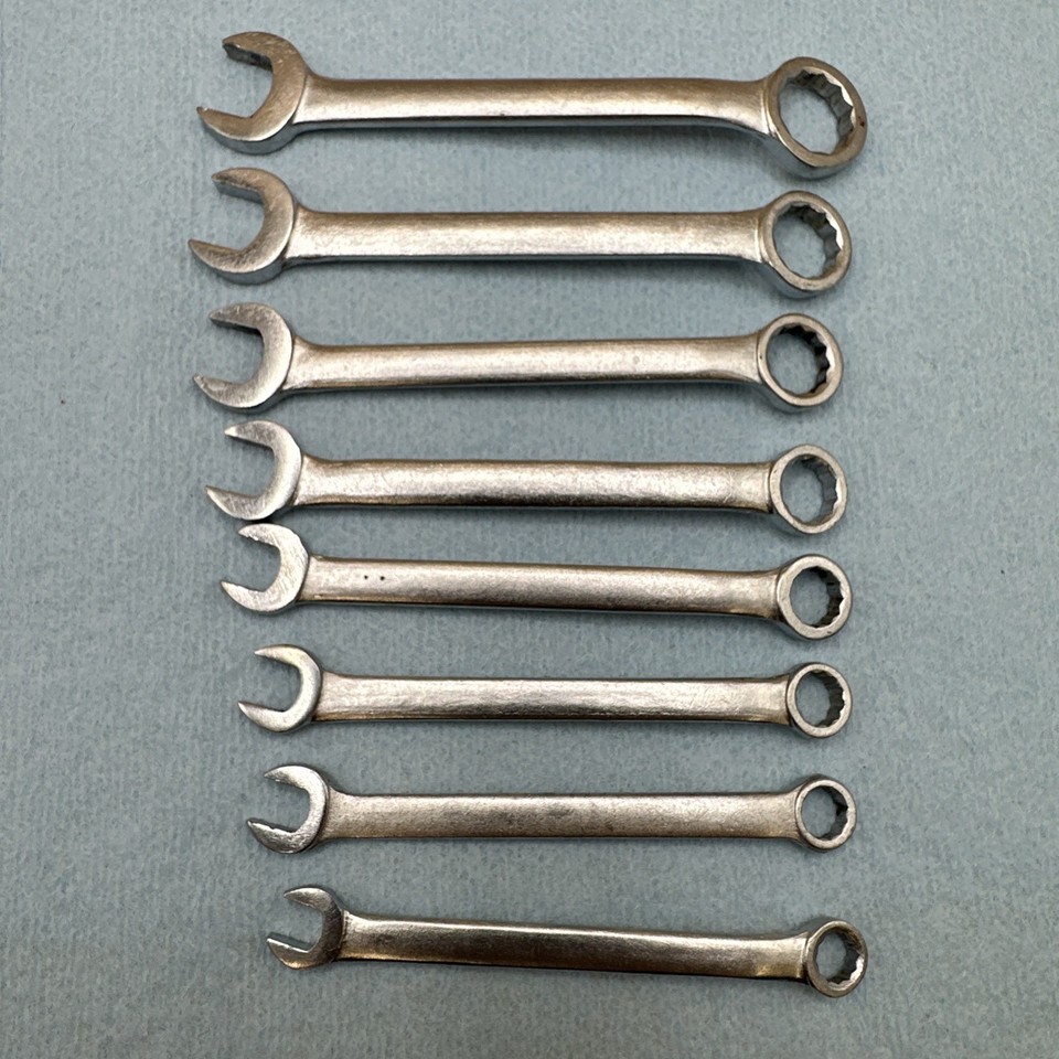 Vintage Craftsman Crown Logo -V- 8 Pc Combination Ignition Wrench Set ...