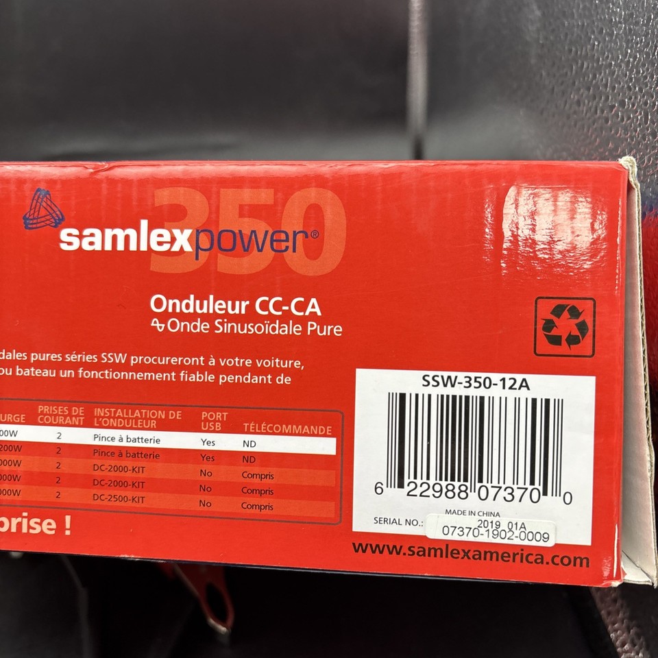 Samlex Solar SSW-350-12A SSW Series Pure Sine Wave Inverter Truck | eBay