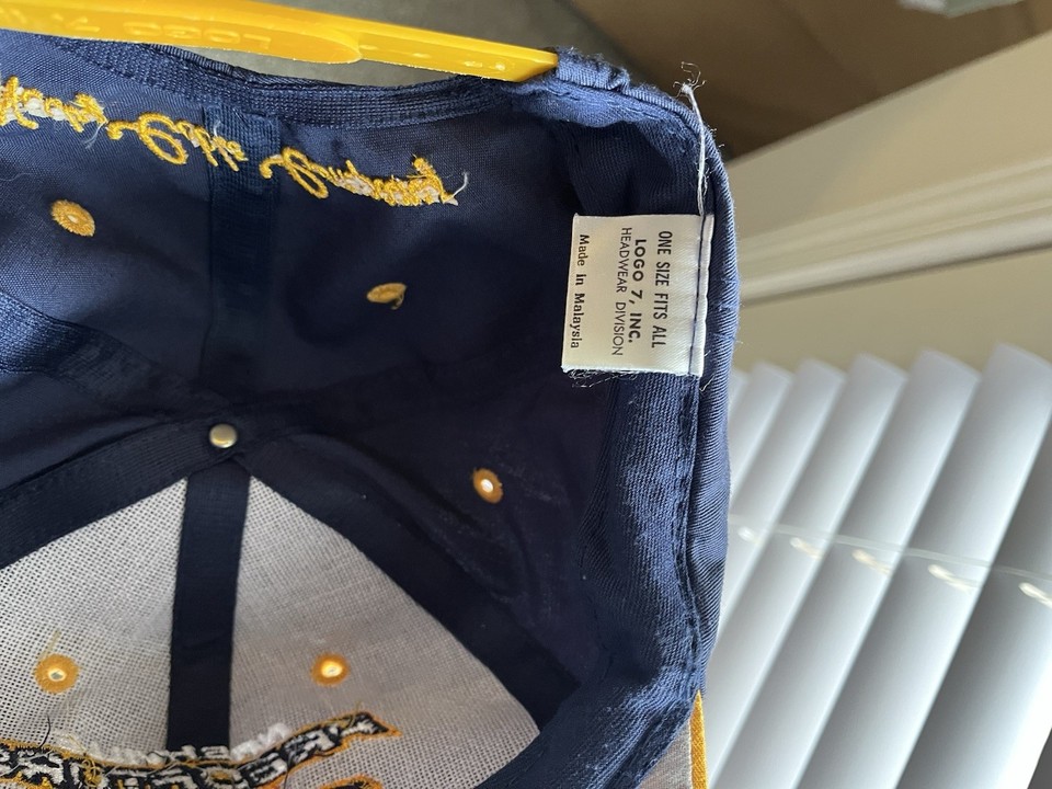 90s Vintage Logo 7 Hockey Nashville Predators Navy Blue Snapback Hat ...