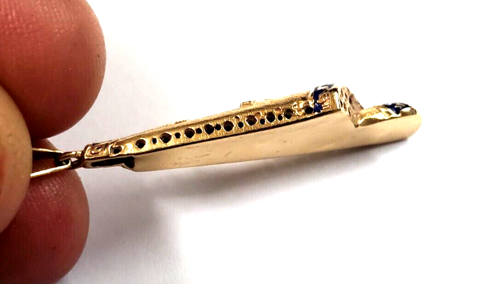 14K Yellow Gold with Blue Enamel Judaica Torah Pendant -5.1 grams | eBay