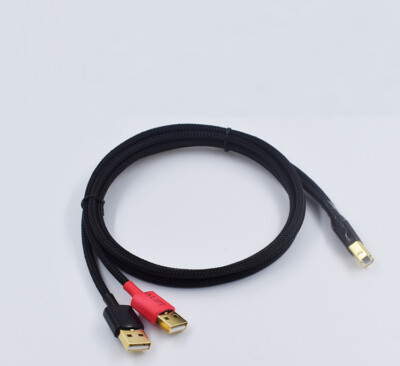 Audiocrast Dual headed OCC silver plated USB cable separate Signal and ...